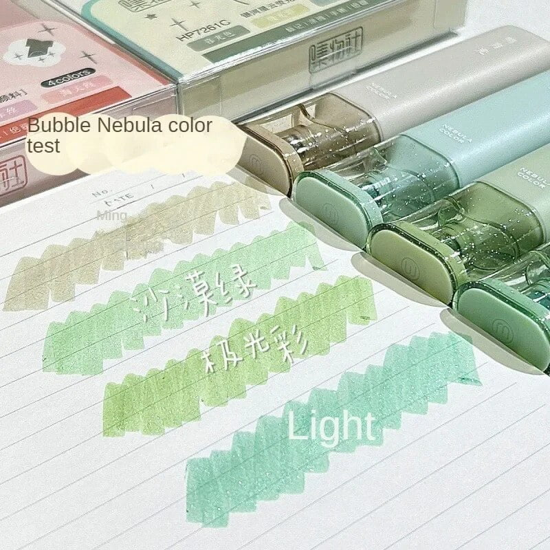 4pcs/set Morandi Color Marker Glitter Highlighter Flexible Line Width ...