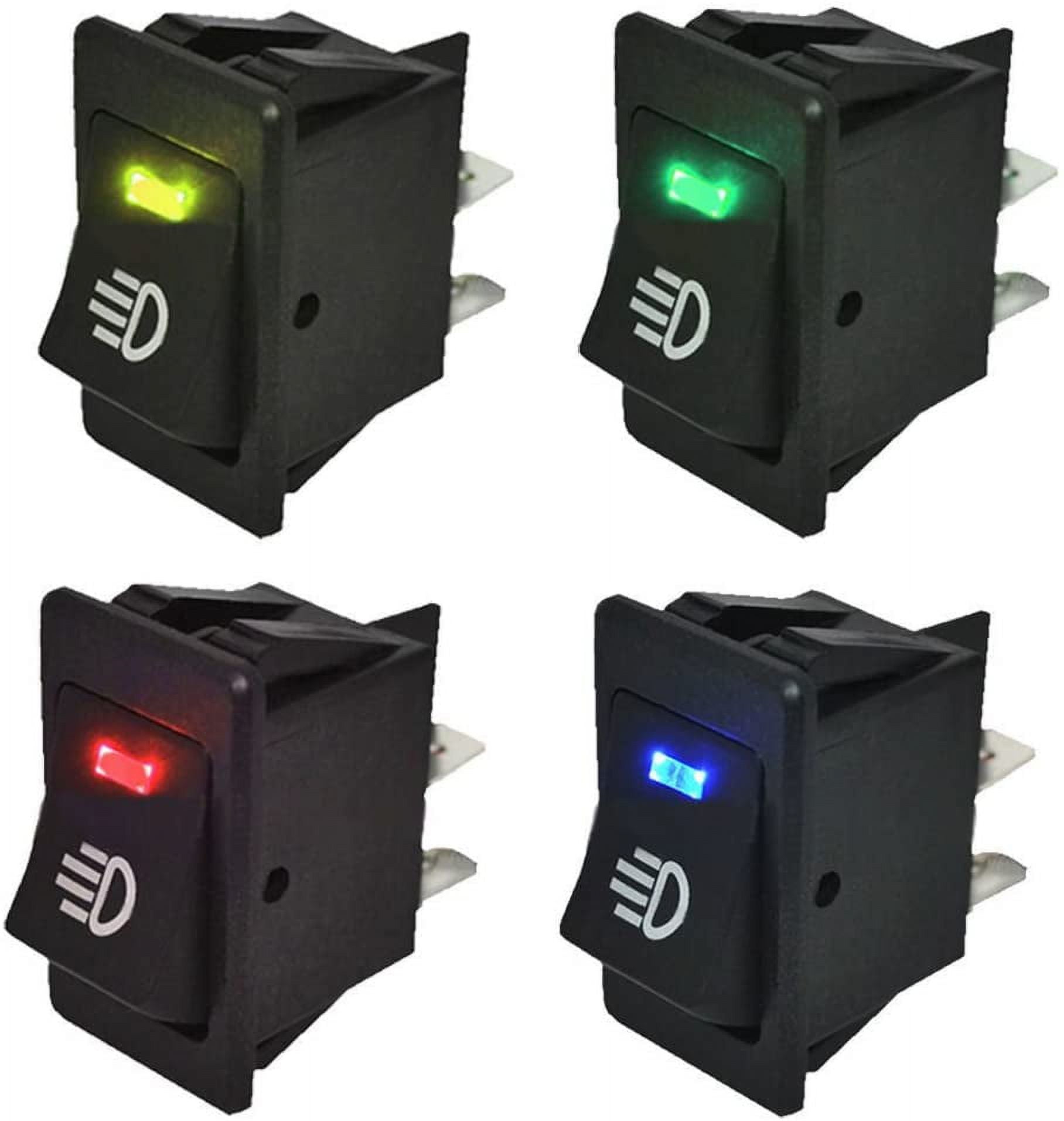 4pcs/set Universal Car Fog Light Rocker Switch Led Dashboard 4pin 12v ...