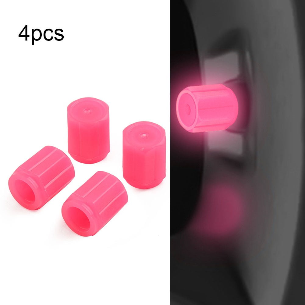 4Pcs/Set Universal Fluorescent Car Tire Valve Cap Luminous Bike Tire ...