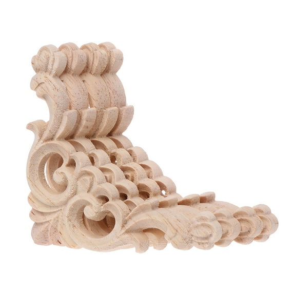 4pcs/set Wood Carved Corner Onlay Applique Unpainted Frame Cupboard ...