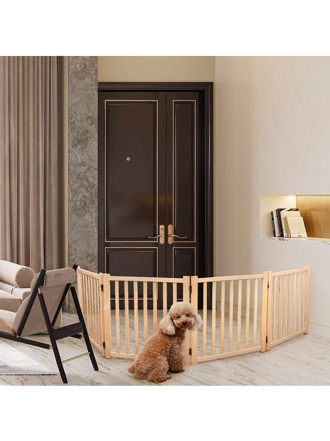 4pcs24"H 80"W- Paint-Free Wooden Freestanding Dog Gates For The House ...