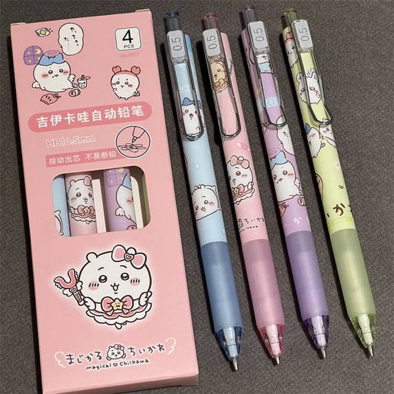 4pcsChiikawa Mechanical Pencil Set Usagi Hachiware Cartoon Automatic ...
