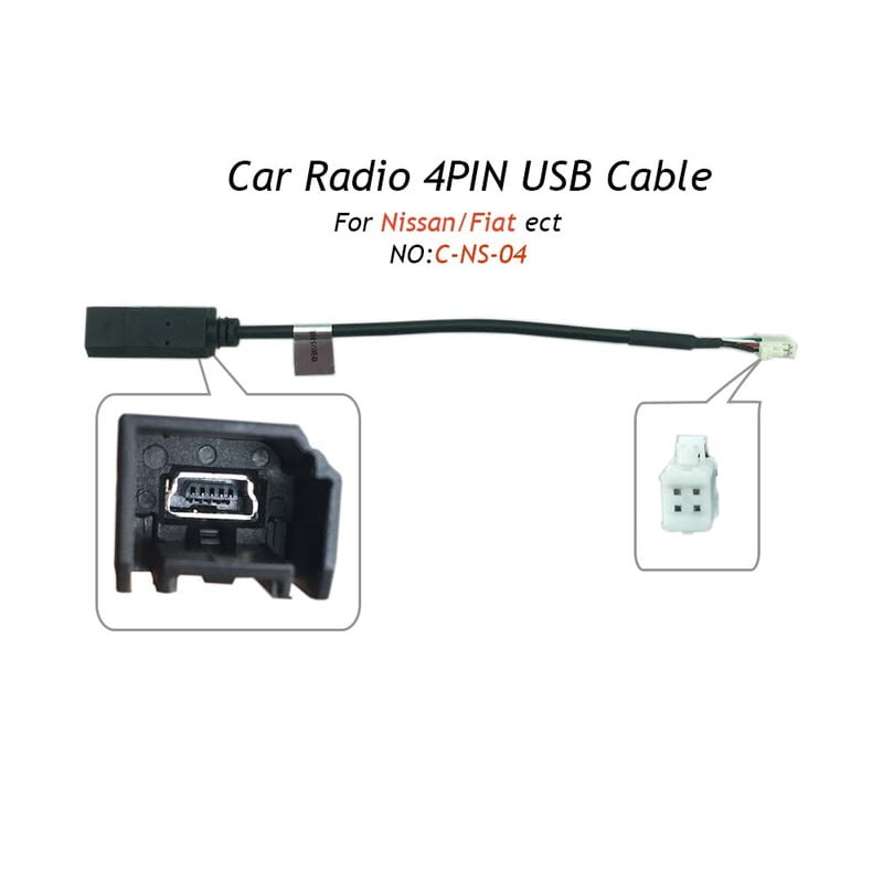 4pin Connector USB Cable for Car Android CD DVD Radio - Walmart.com