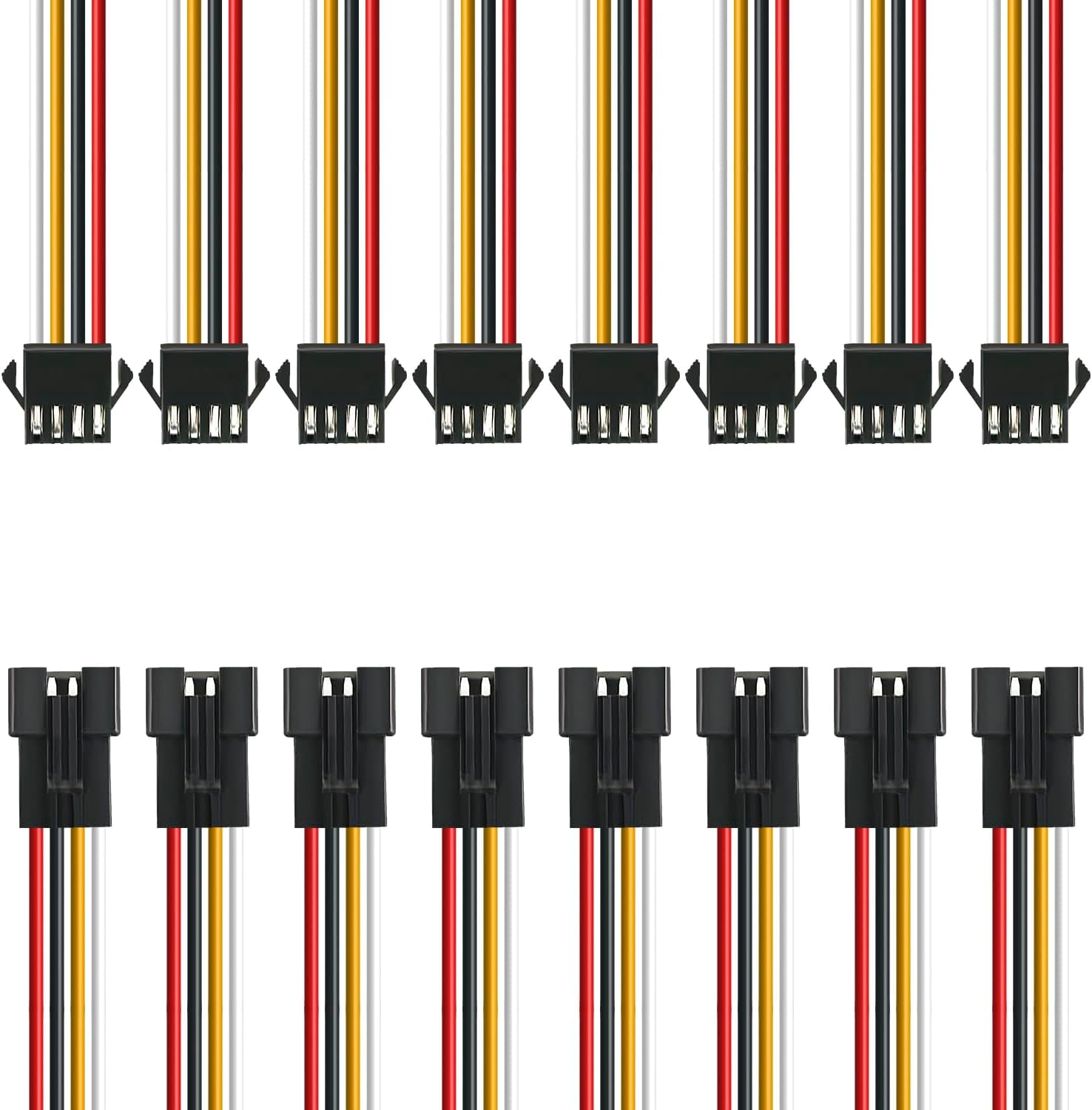 4pin JST SM Connector,30 Pairs Micro Male and Female Adapter Plug Terminal Connector Cable with ...