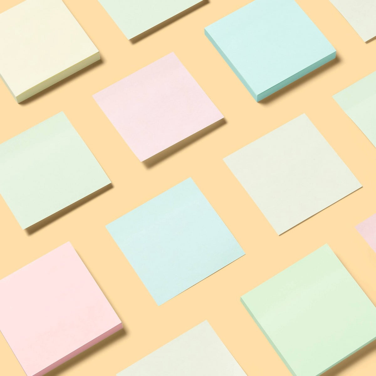 4pk 3"x3" Sticky Notes Pastel Multicolor, 400 Sheets, Office Stationery ...