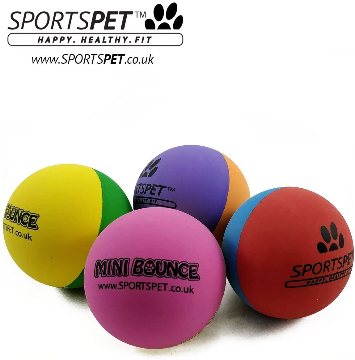 4pk 4.5cm Tough Mini High Bounce Non Toxic Rubber Balls for Cats Puppy ...