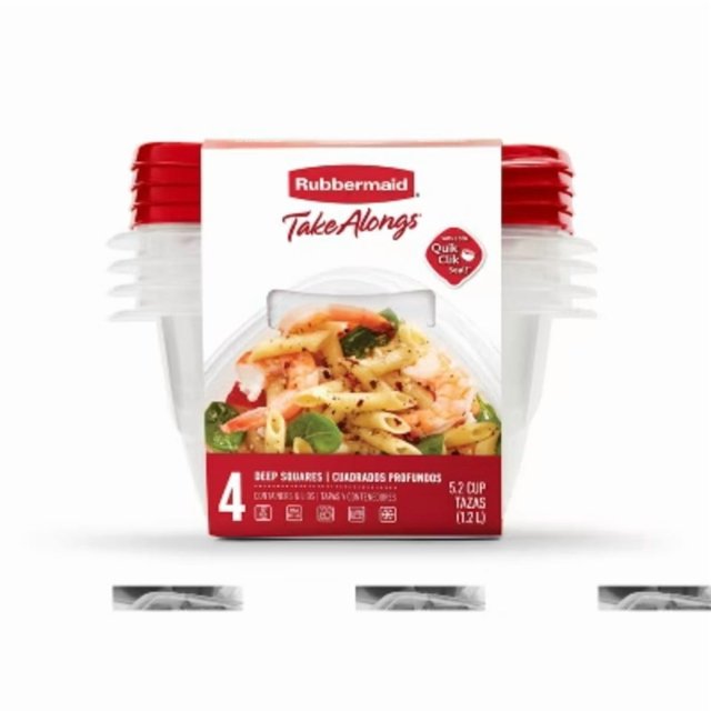 4pk 5.2c TakeAlongs Deep Square Food Storage Containers Ruby Red ...