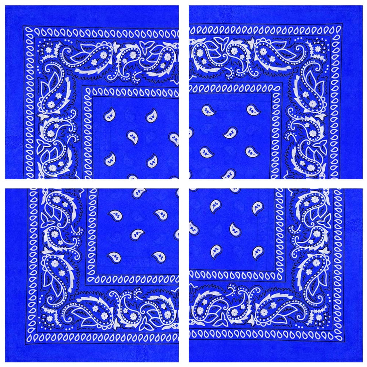 4pk Bandana Handkerchief Scarf Headband Hair Tie Hat Liner 100% Cotton ...