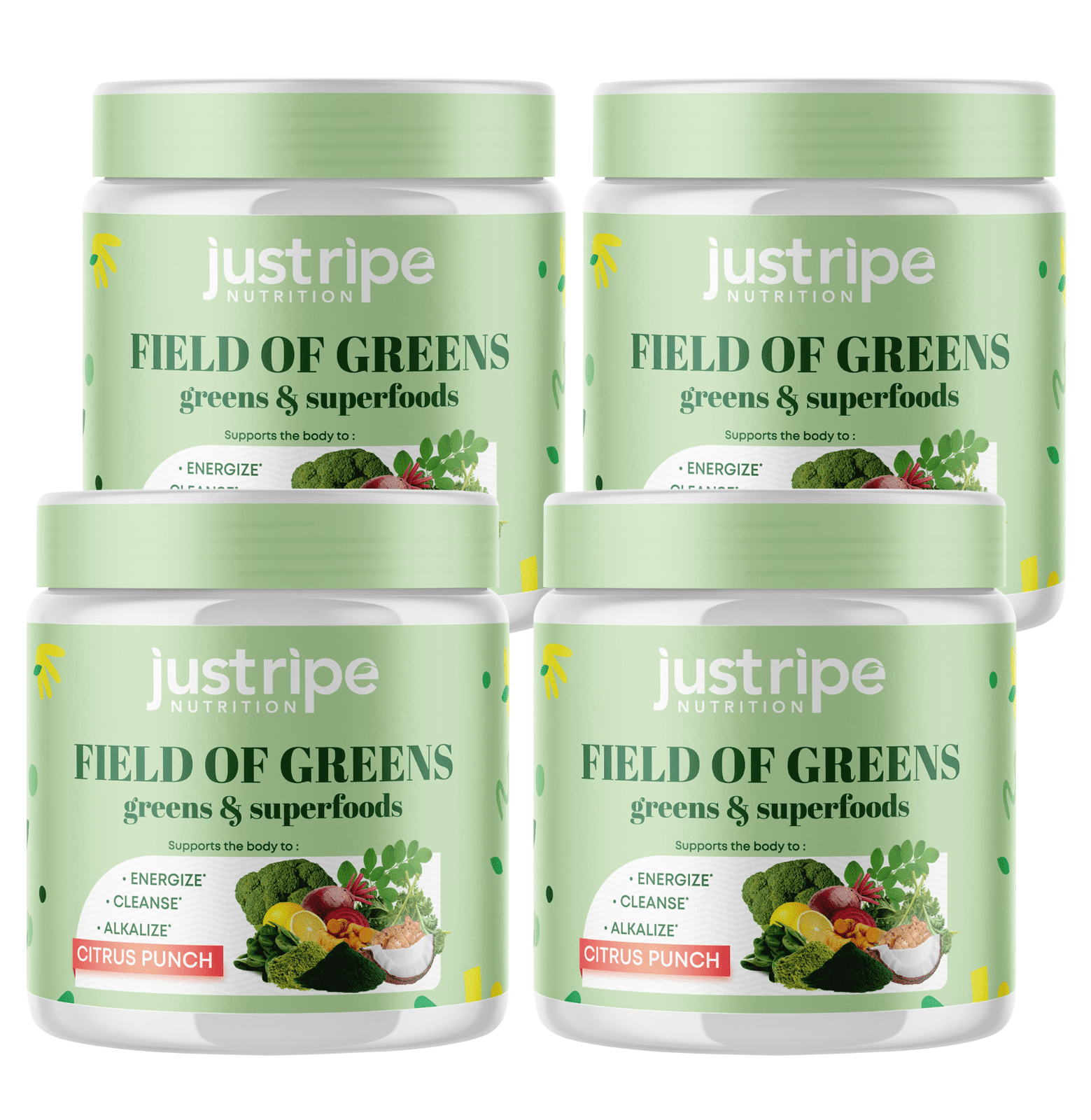 4pk Just Ripe Field of Greens, Super Greens Powder Smoothie Mix for ...