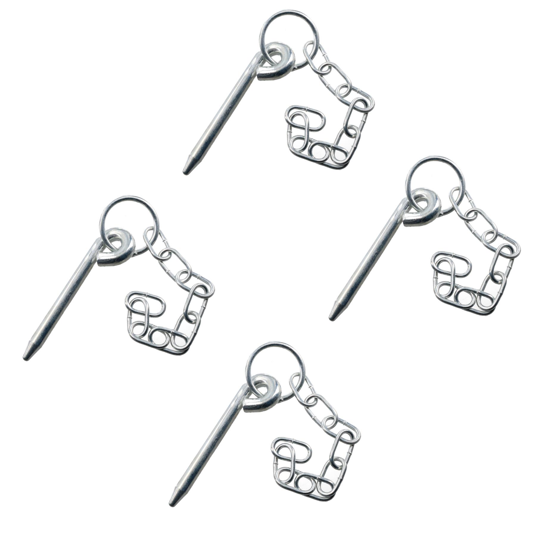 4pk Round Cotter Pin & Chain 10mm by 110mm Trailer Tipper Tailgate ...