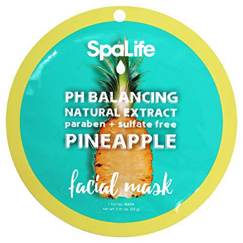 4pk SpaLife PH Balancing Facial Mask- Pineapple 23g each - Walmart.com