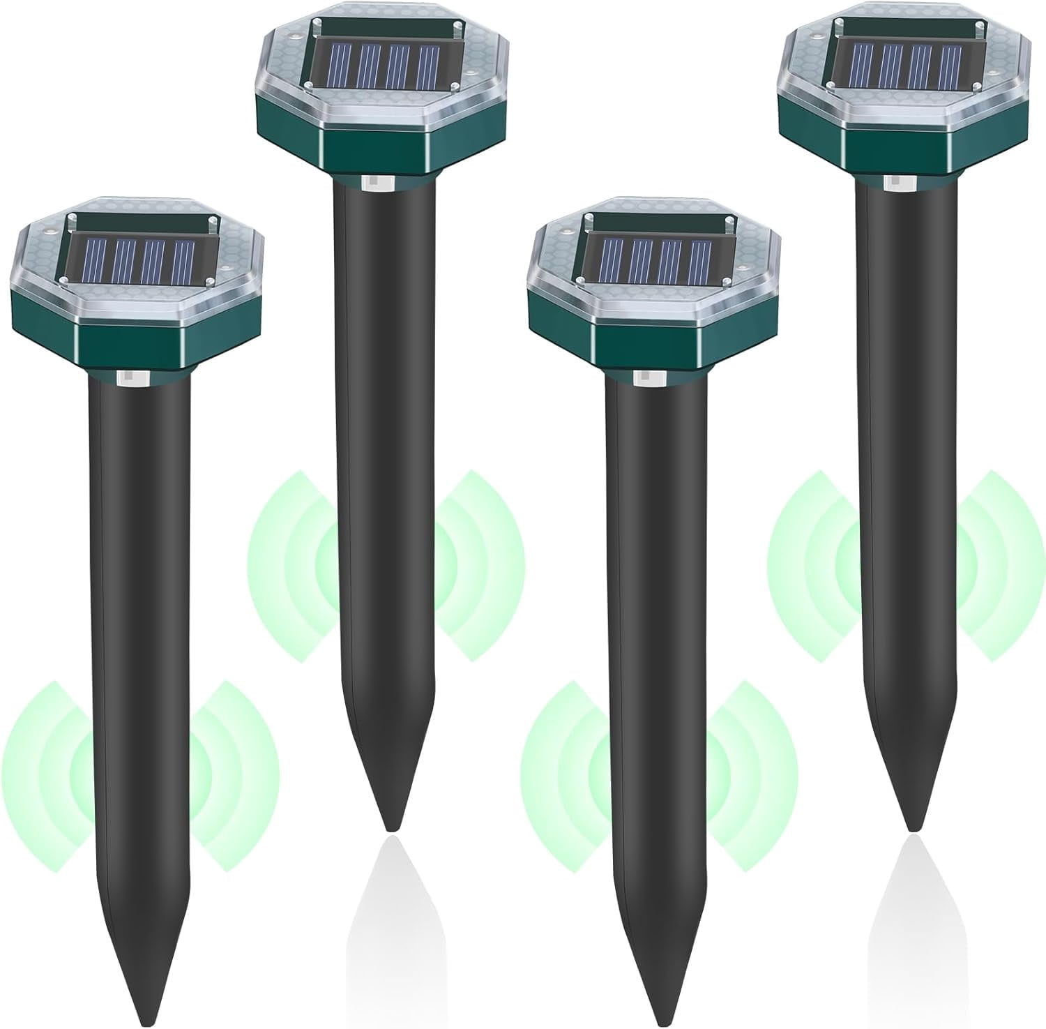 4pk Upgrade Mole Repellent For Lawns Gopher Repellent Ultrasonic Solar ...