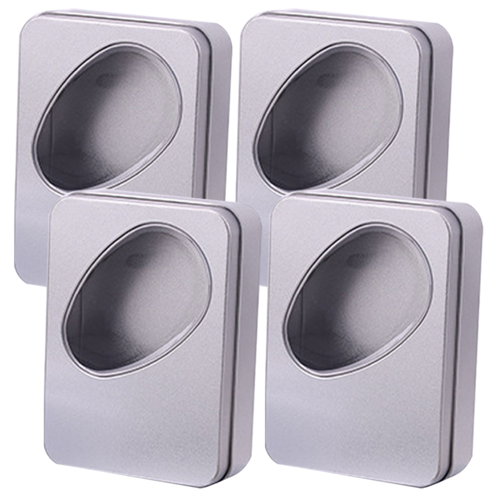 4psc Cookie Tins with Lids Gift Tins with Clear Window Candy Boxes ...