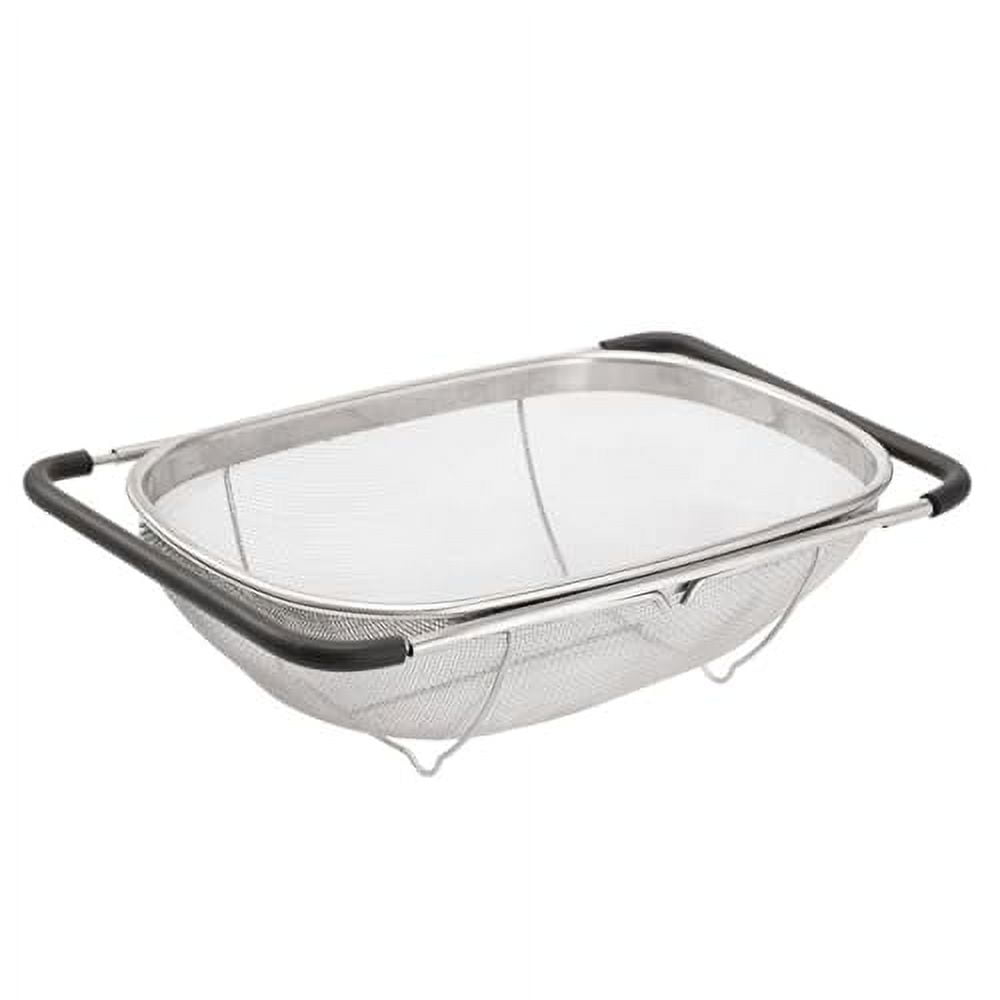 4qt Stainless Steel Oval Strainer Basket Colander, Over The Sink ...