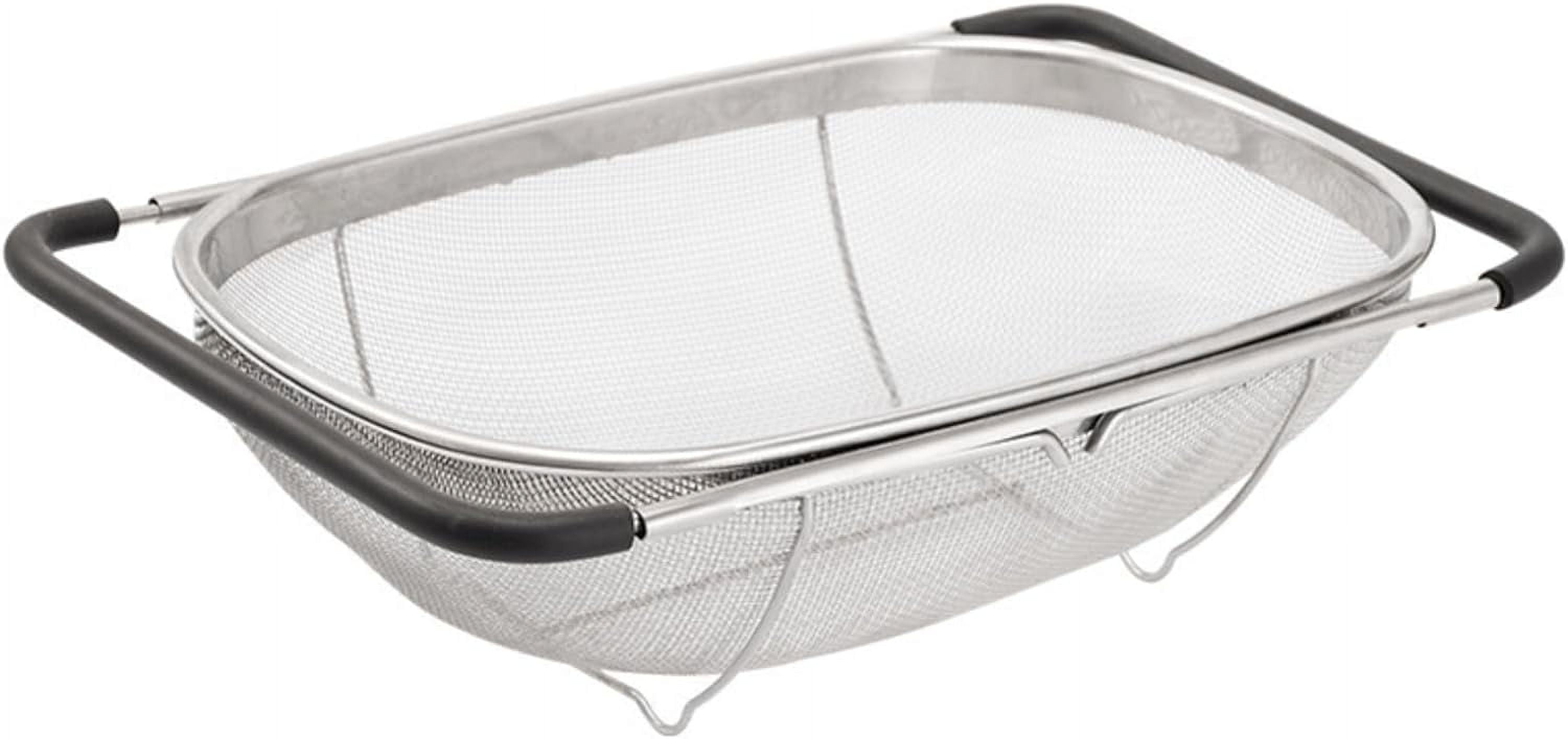 4qt Stainless Steel Oval Strainer Basket Colander, Over The Sink Fine ...