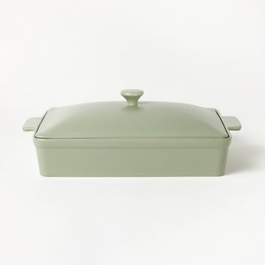 Beautiful 9”x13” Covered Stoneware Baker, Porcini Taupe by Drew ...
