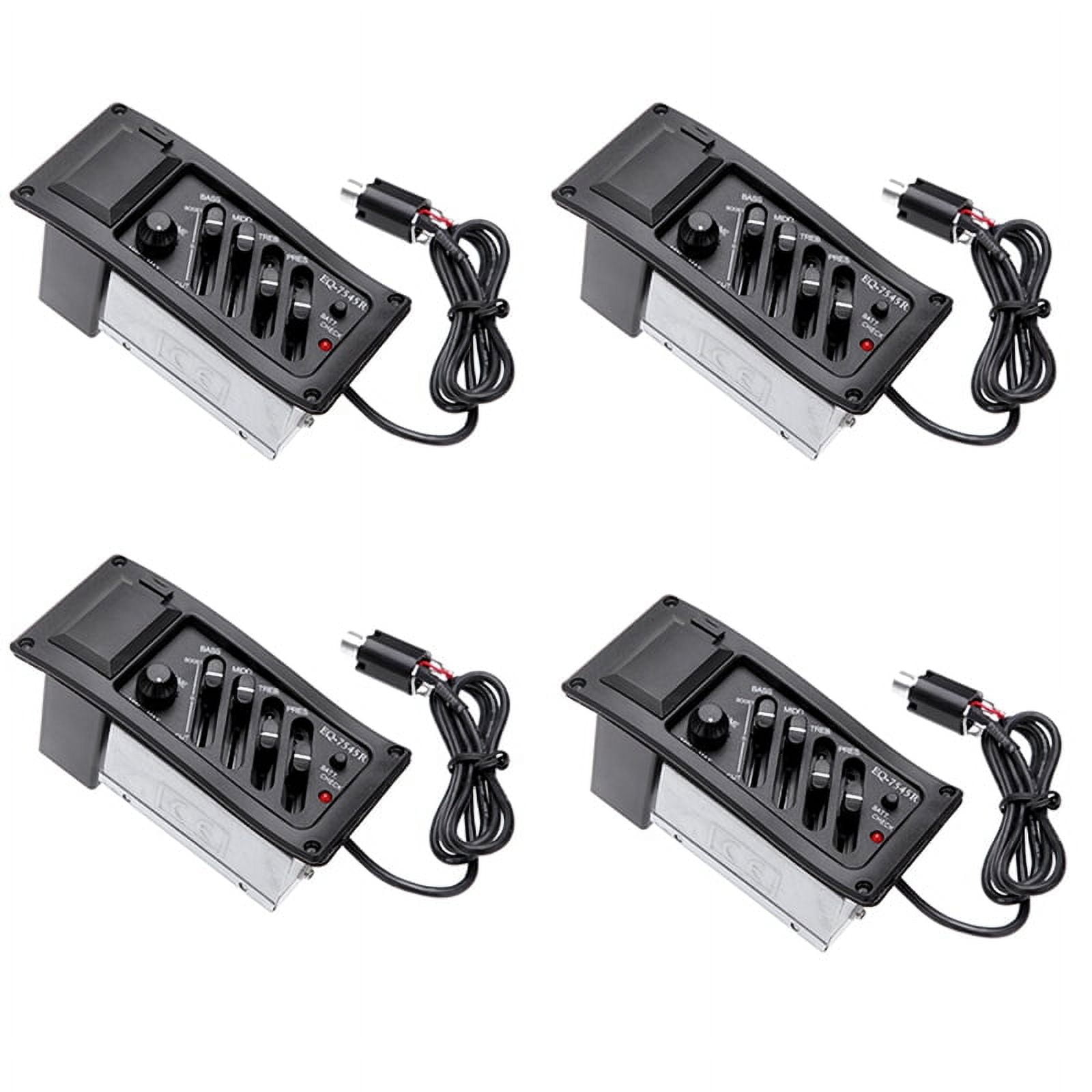4set EQ-7545R 4 Band Acoustic Guitar EQ Preamp Equalizer 7545R Pickup Amplifier 6.5MM Output ...
