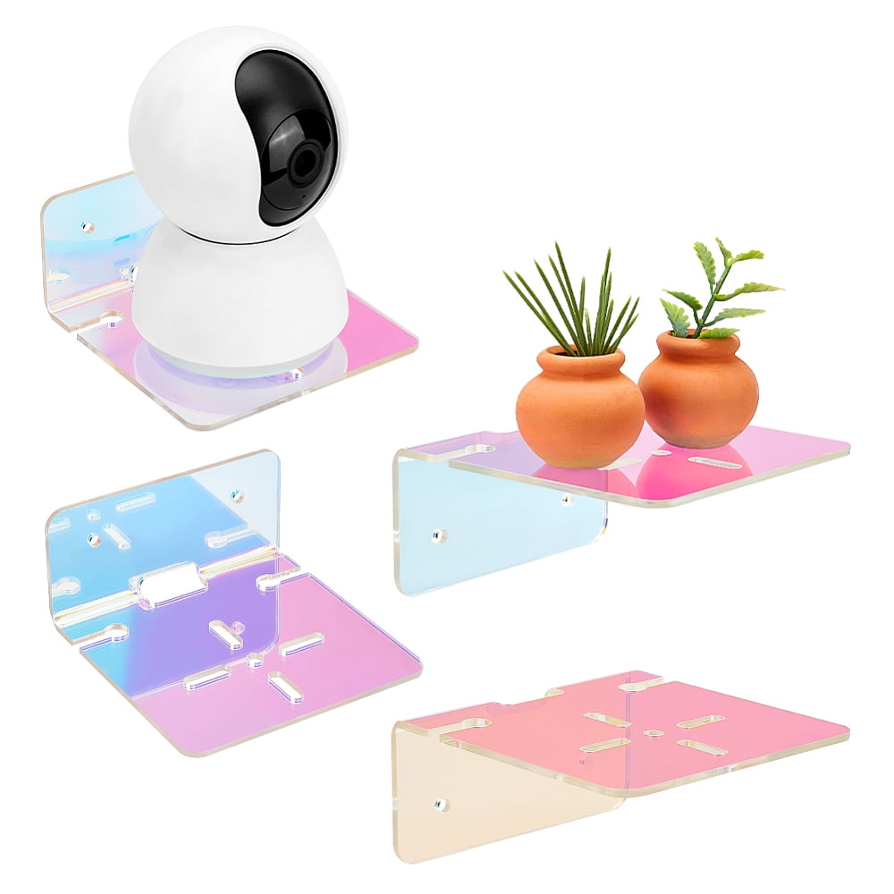 4sets Acrylic Wall-Mounted Adhesive Camera Display Shelf with Iron ...
