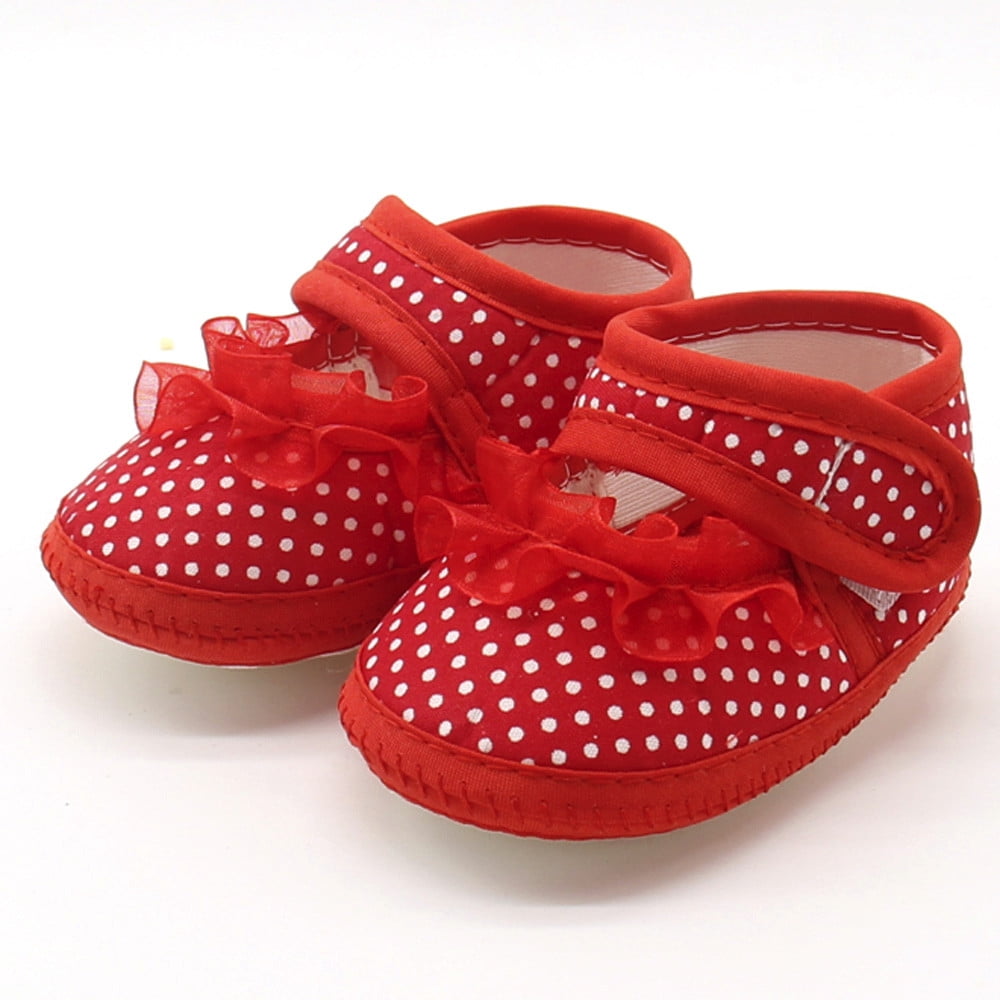 4t Girls Light up Shoes Warm Girls Sole Dot Prewalker Soft Lace Baby ...
