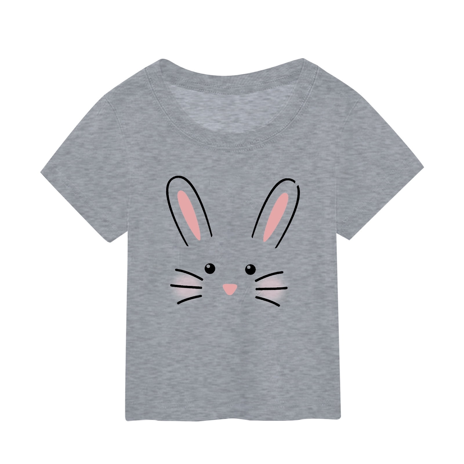 4t Girls Shirts Cartoon Rabbit Short Sleeve Tee for Toddler Easter's ...