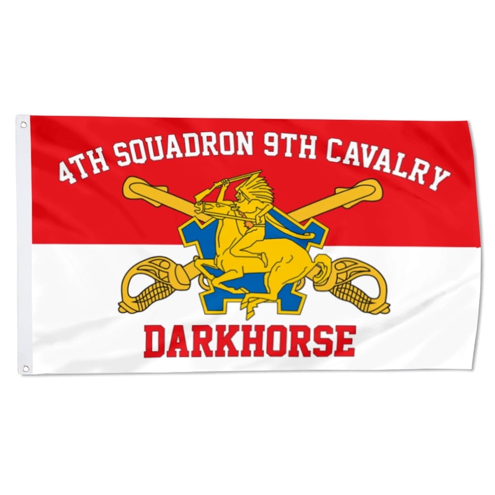 4th 9th Cavalry Flag Darkhorse flags CAV US Army Military Flags Polyester 3x5 FT Indoor Outdoor ...
