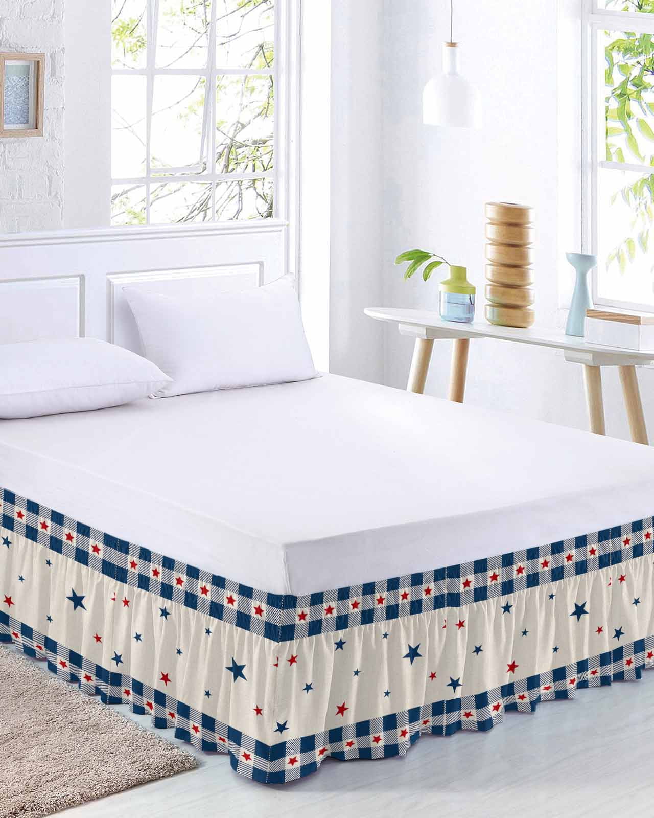 4th of Bed Skirt King Size 16 Inch Drop, July USA Flag Star Patriot ...