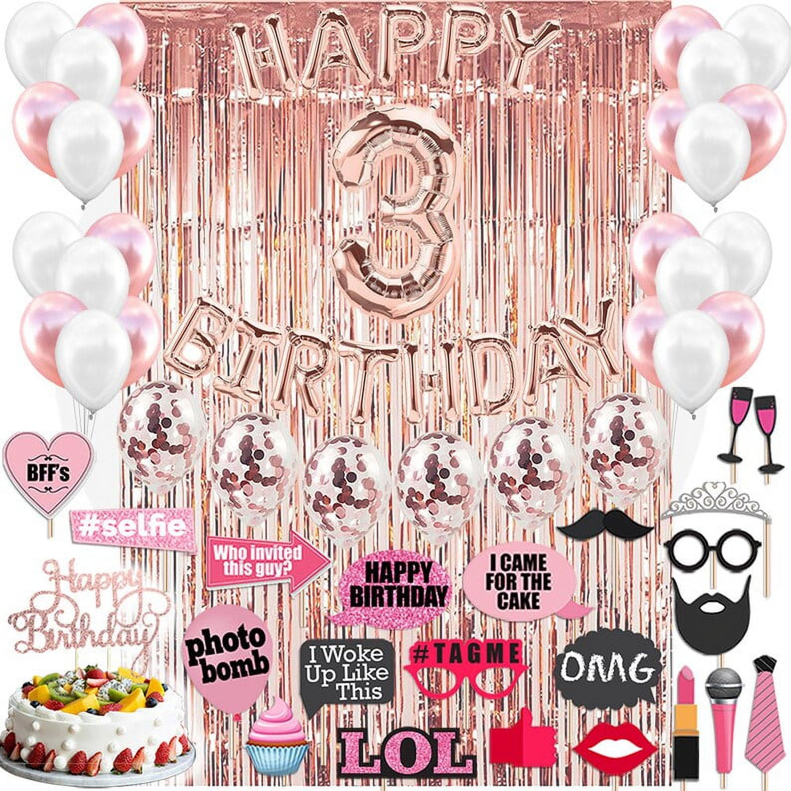 4th Birthday Decoration Rose Gold, 4 Party Supplies Decoration, 4th ...
