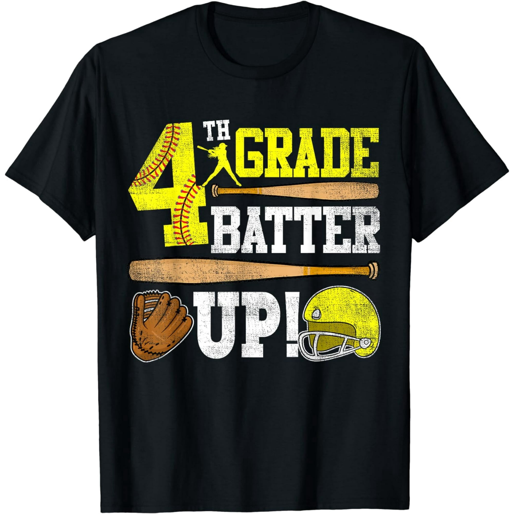 4th Grade Batter Up Softball Girl Kids Back To School Gift pure cotton ...