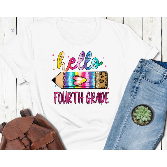 4th Grade Shirt 4th Grade Gift for Student Back to School Shirt Teacher ...