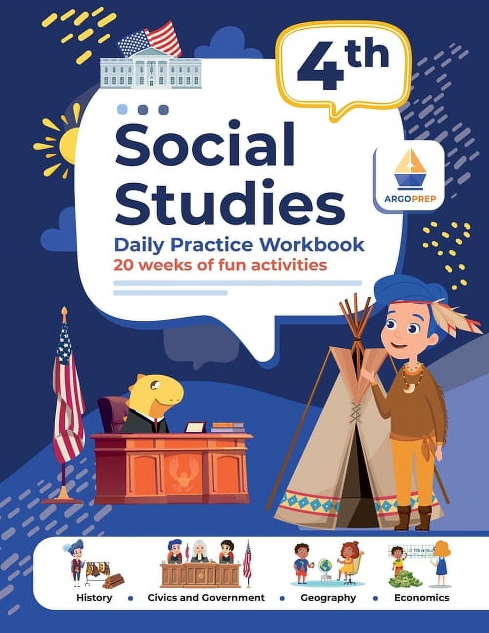 4th Grade Social Studies: Daily Practice Workbook 20 Weeks of Fun ...