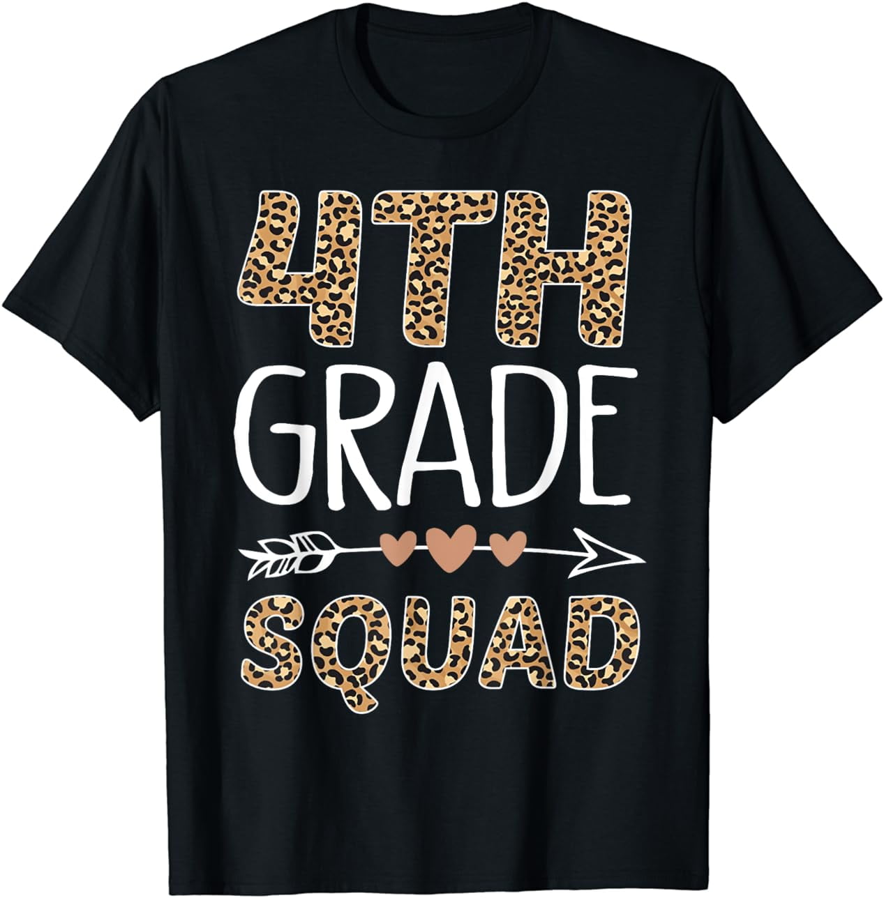 4th Grade Squad Leopard Teacher Student T-Shirt - Walmart.com
