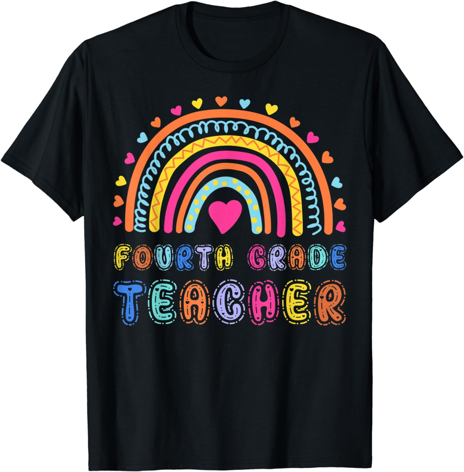 4th Grade Teacher Rainbow Fourth Grade Squad Back to School T-Shirt ...