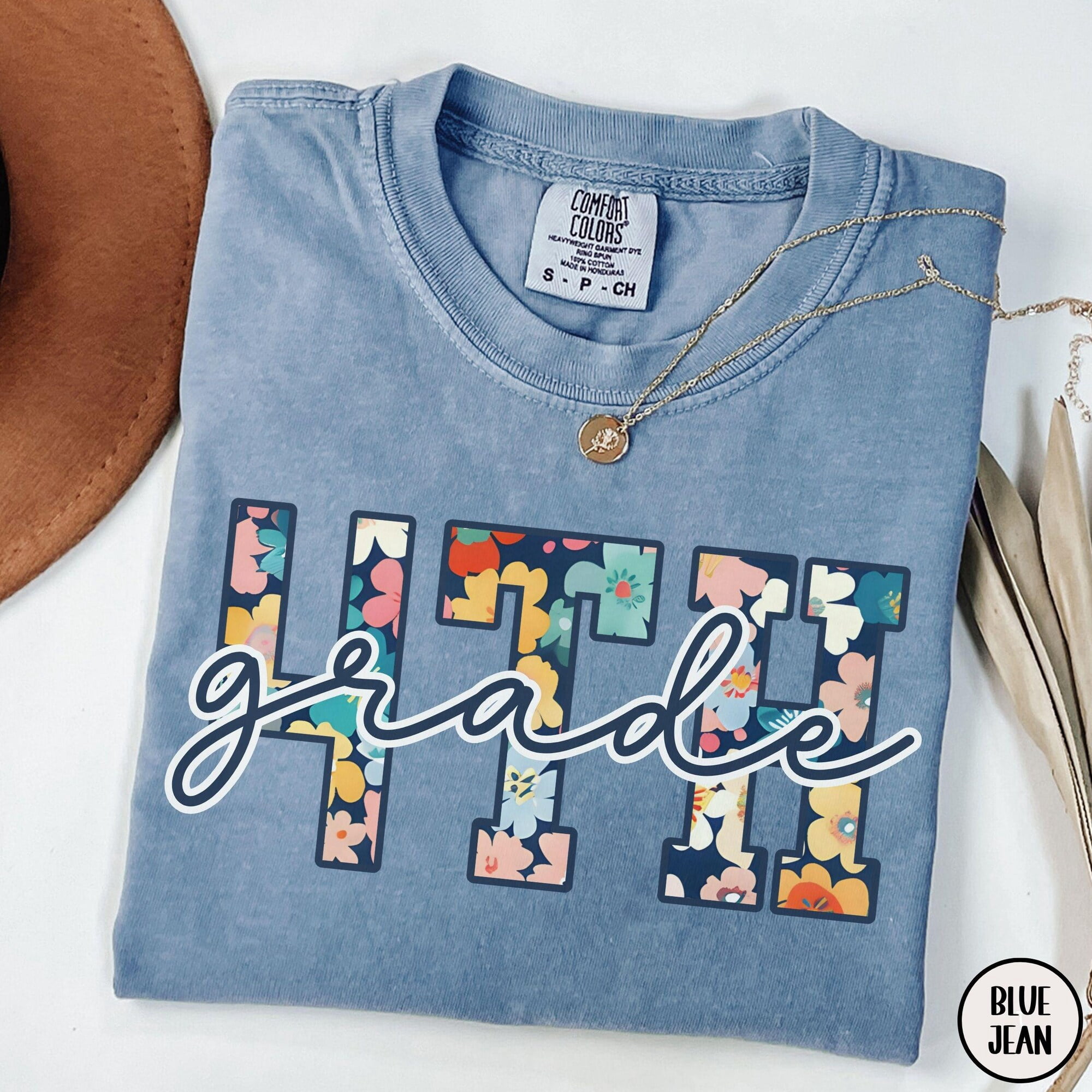 4th Grade Teacher Shirt Floral Fourth Grade Teacher TShirt Back to ...