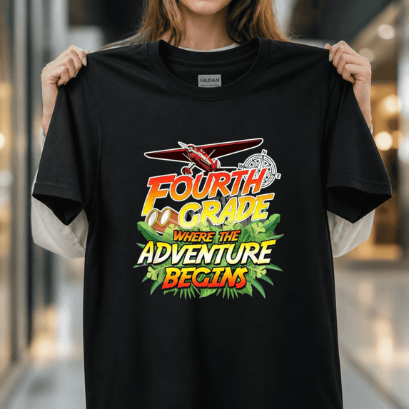 4th Grade Where the Adventure Begins Safari Theme Teacher Unisex T ...