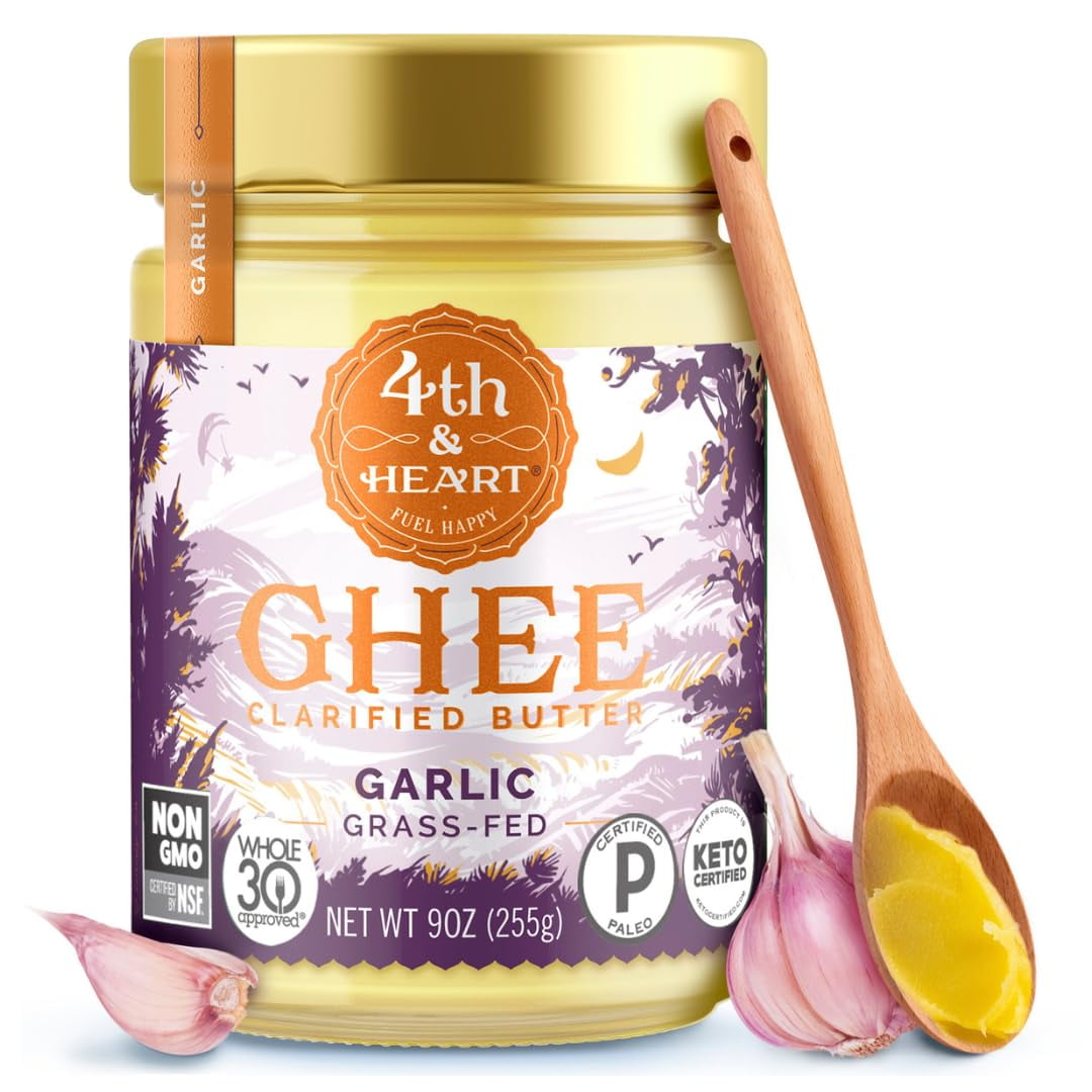 4th & Heart California VTF5 Garlic Grass-Fed Ghee, Clarified Butter ...