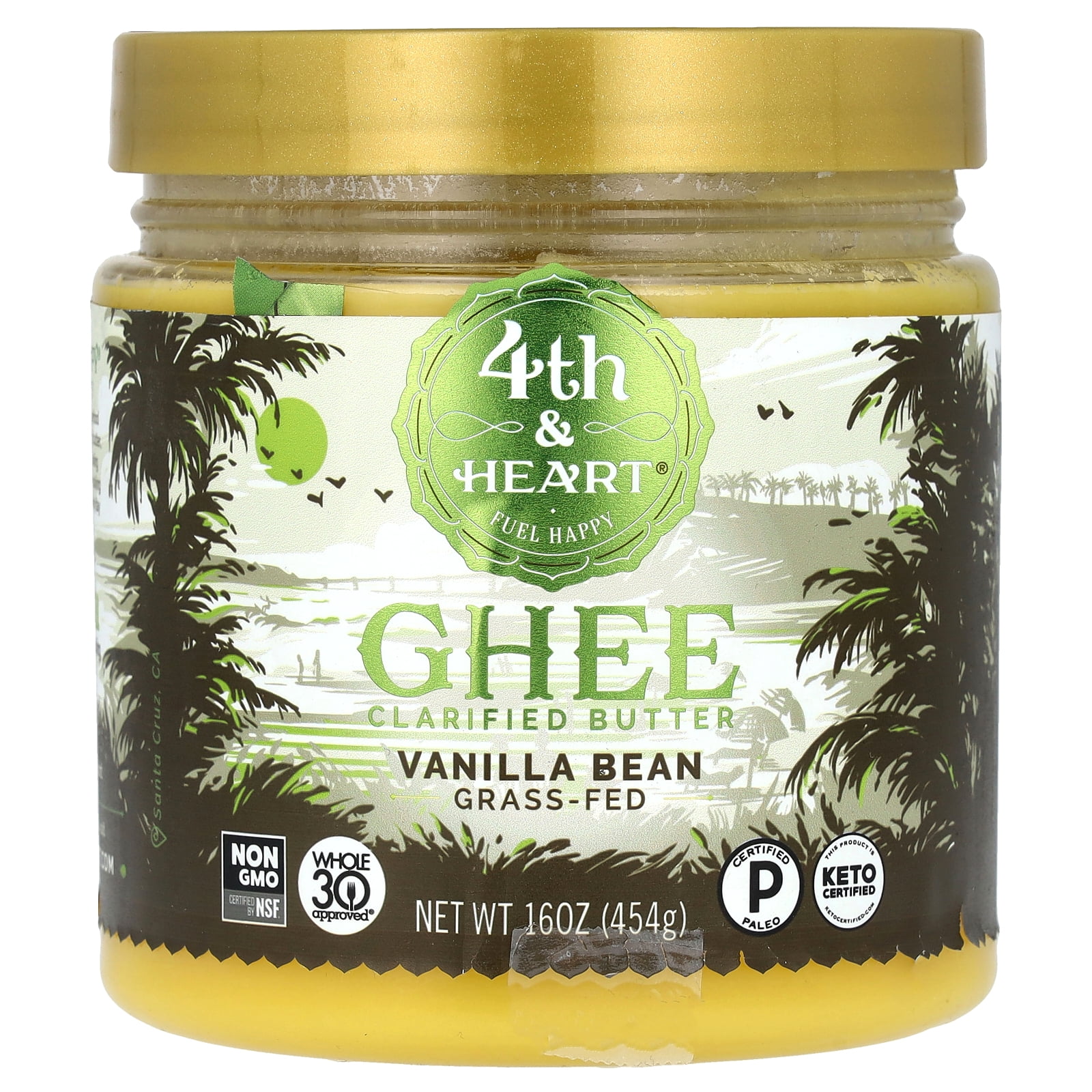 4th & Heart, Ghee Clarified Butter, Grass-Fed, Vanilla Bean, 16 oz Pack ...