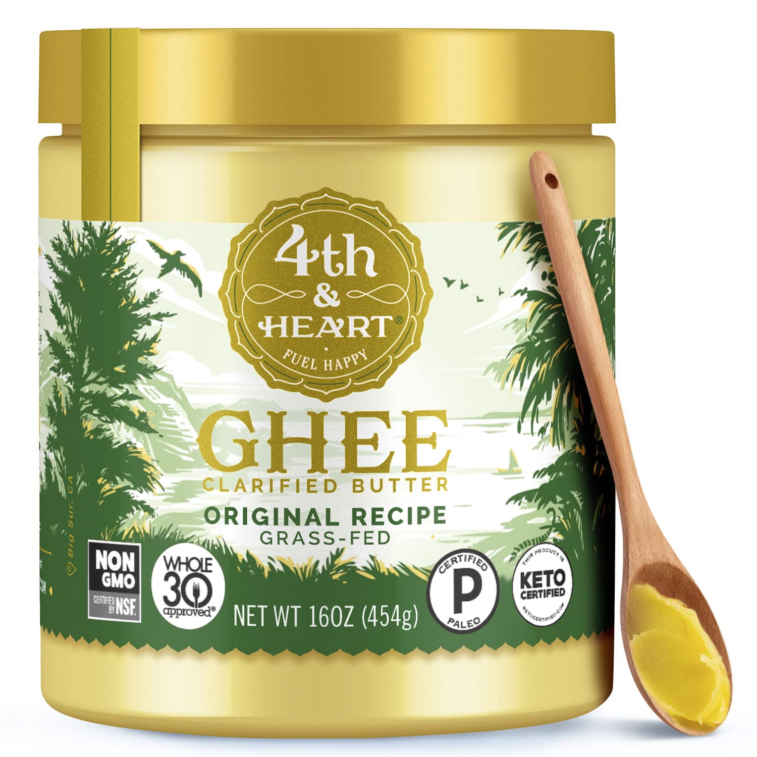 4th & Heart Original JKF25 Grass-Fed Ghee, Clarified Butter, Keto ...