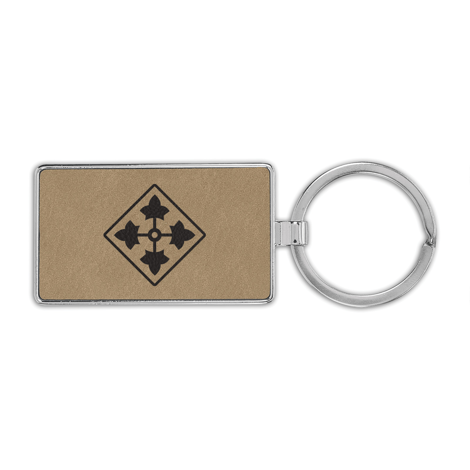 4th Infantry Division Premium Leatherette Keychain ivy iron horse ...