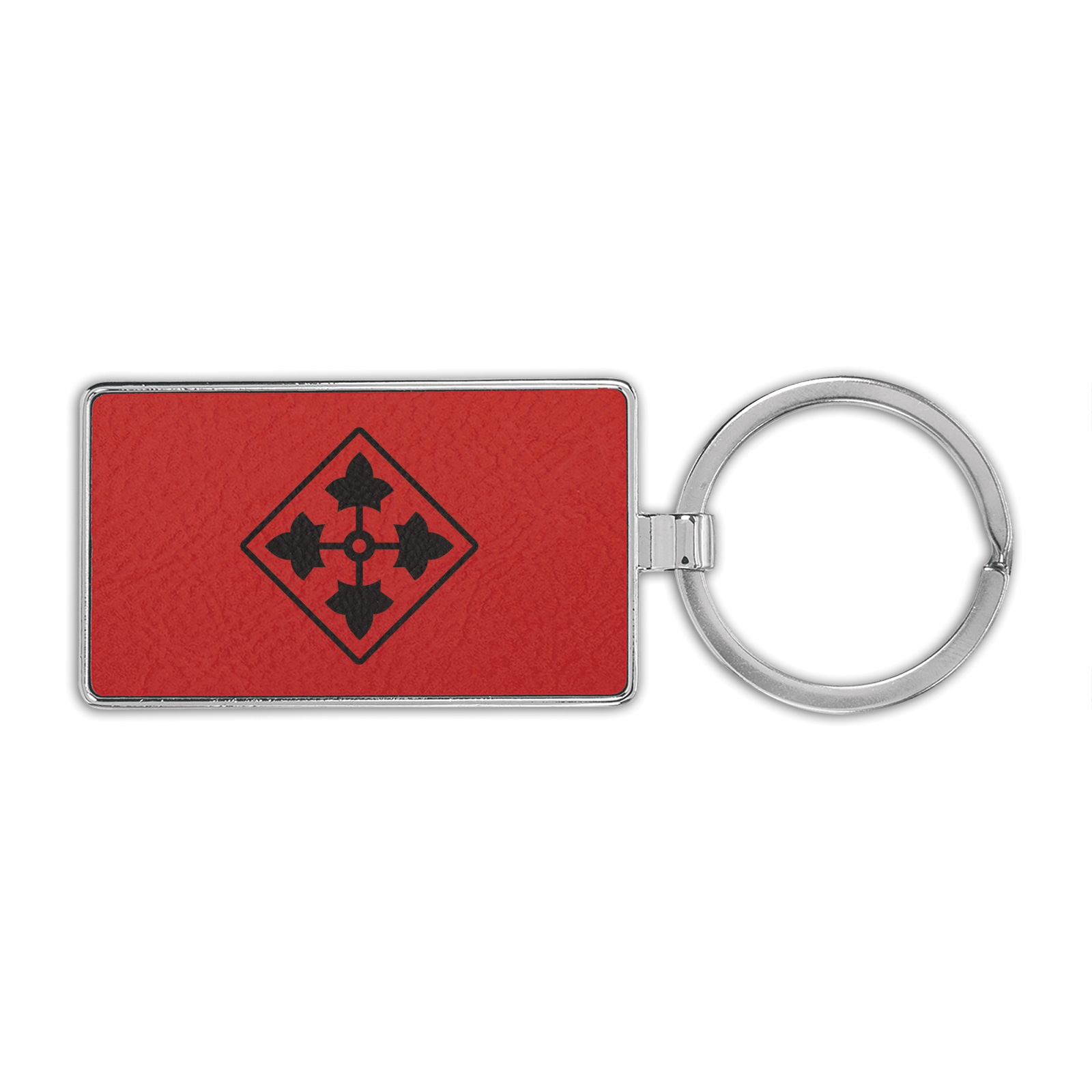 4th Infantry Division Premium Leatherette Keychain ivy iron horse - Red ...