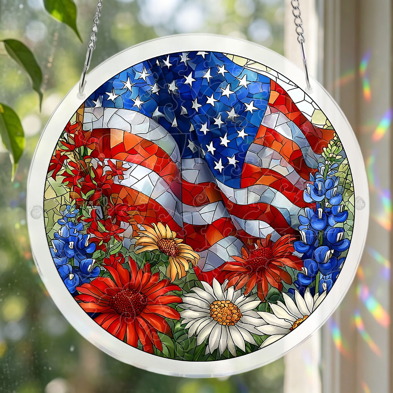 4th of July 2-in-1 Acrylic Puzzle Suncatcher, USA 250 Red White Blue ...