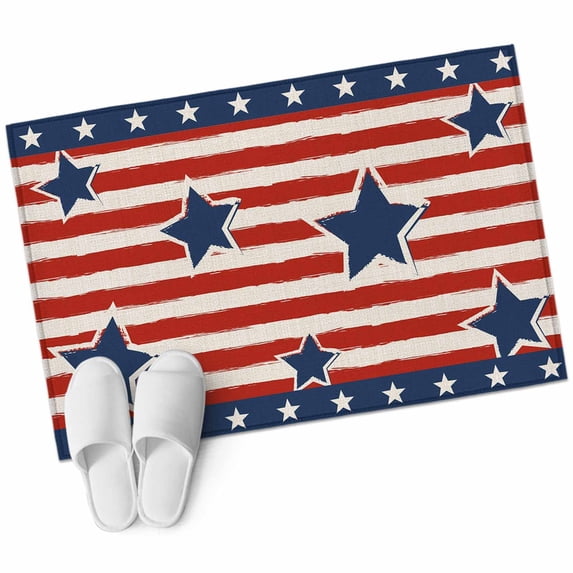 4th of July 2'x3' Washable Rug, Independence Day Patriotic Red Striped ...
