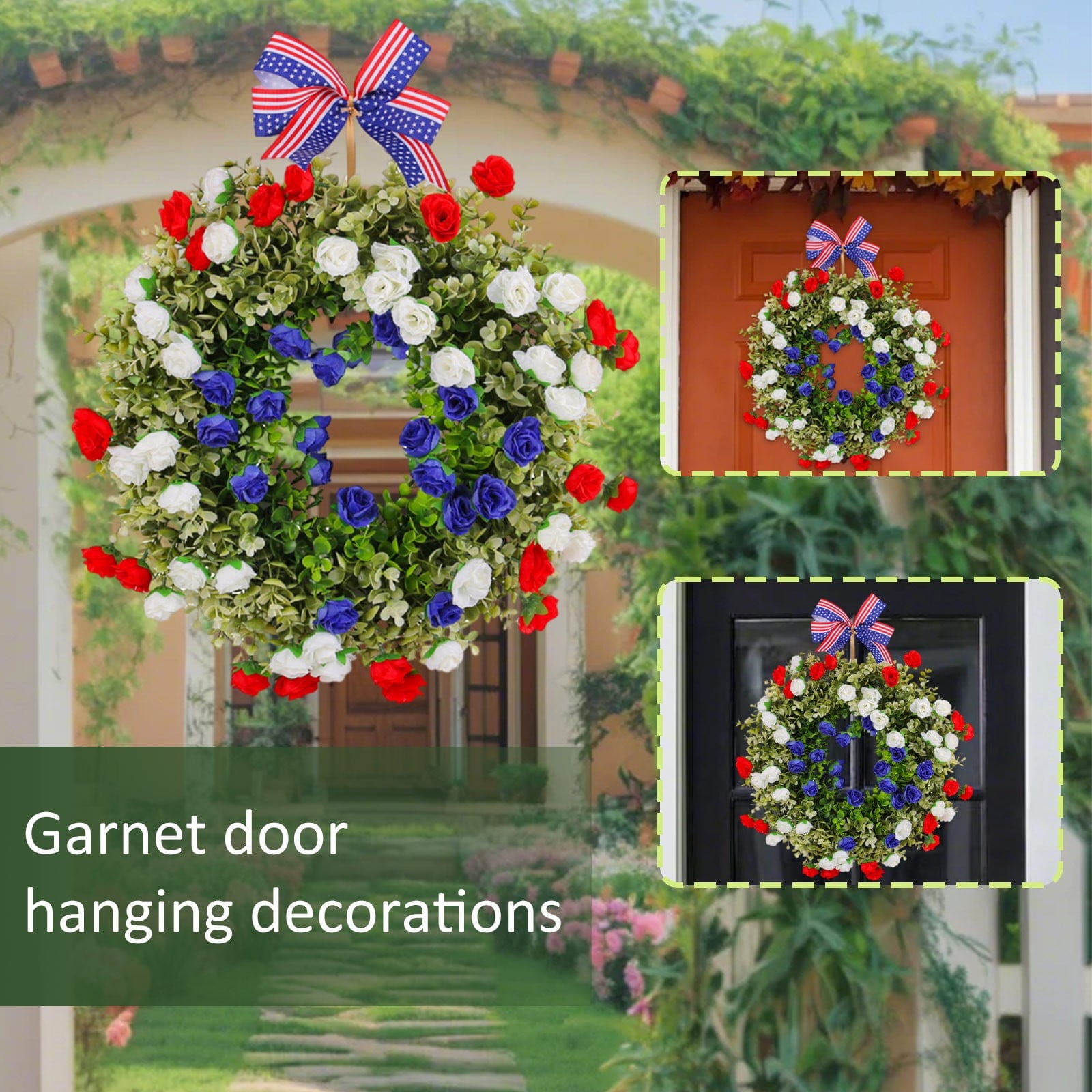 4th of July 250th Anniversary 3D Independence Day Wreath, American Flag ...