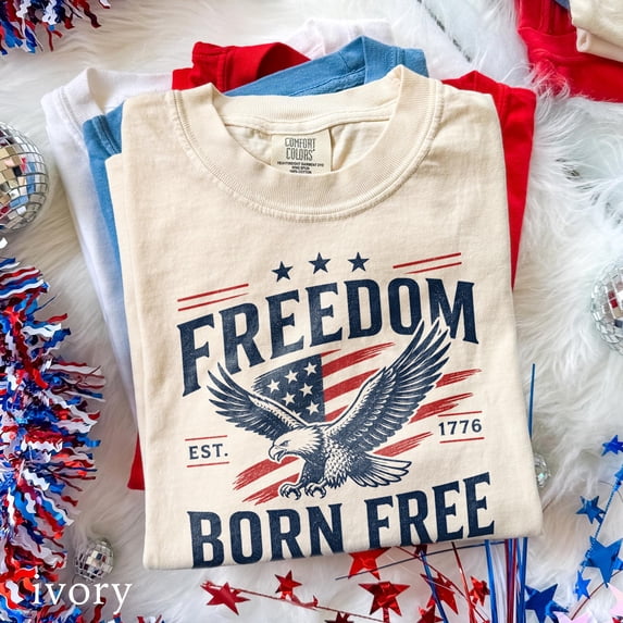 4th July 250th Year Shirts Freedom Born Free Eagle Tee Patriotic USA ...
