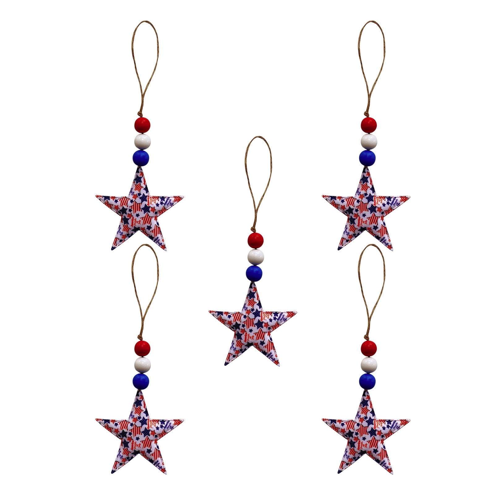4th of July Accessories, Red White and Blue Bead Stars, Patriotic ...