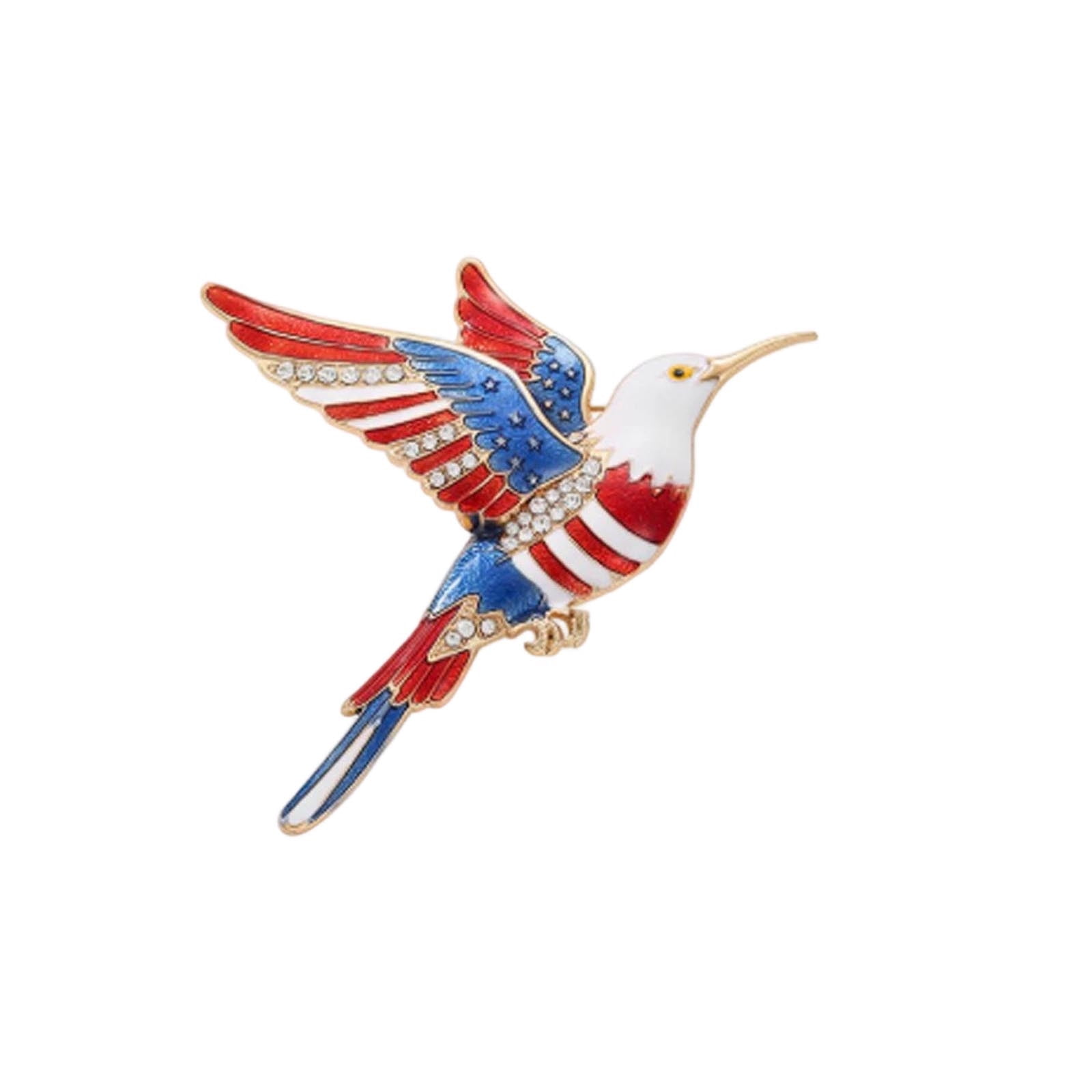 4th of July American Flag Brooch Pin, Red White Blue Enamel Patriotic ...