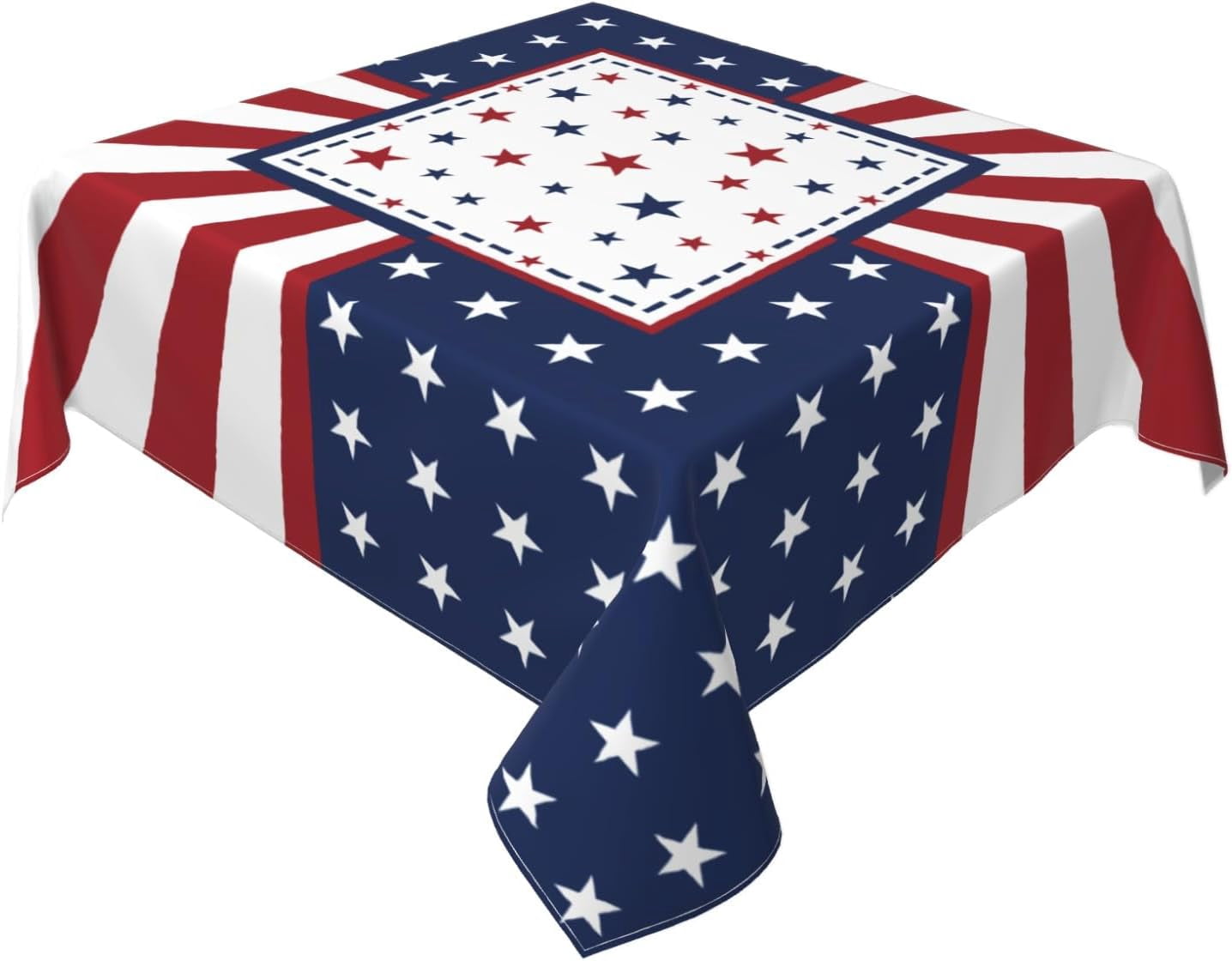 4th of July American Flag Tablecloth Square 60x60 Inch Independence Day ...