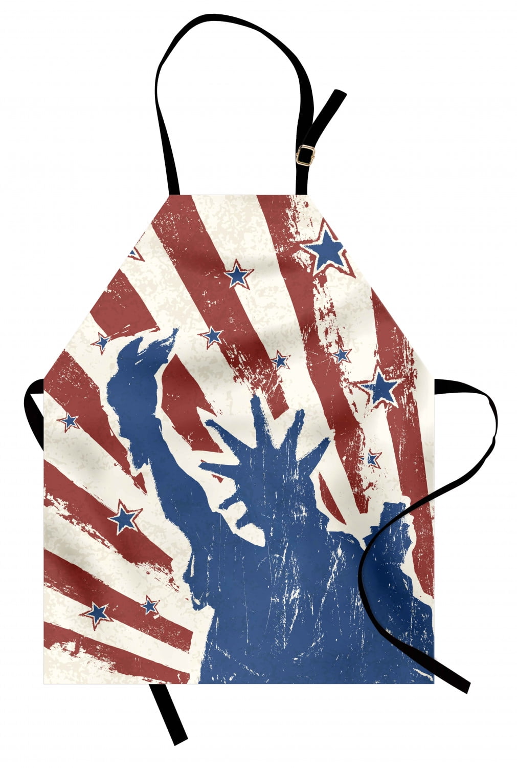 4th of July Apron Sketch Style Statue of Liberty with Grunge Stripes ...