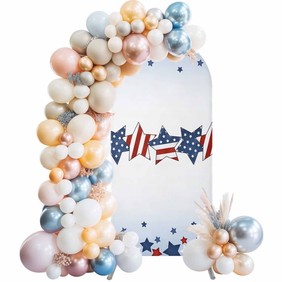 4th of July Arch Backdrop Cover 6.6x3.3 Ft, Spandex Wedding Arch Stand ...