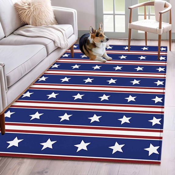 4th of July Area Rug 3x5 FT,Non Slip Bedside Entryway Rugs,Independence ...