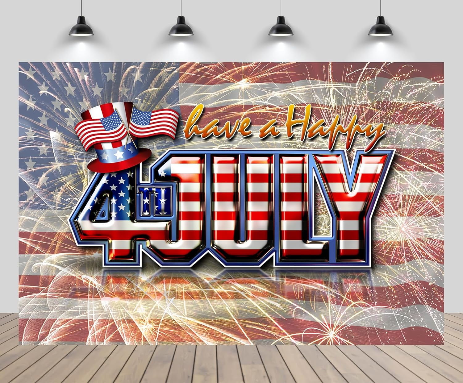 4th of July Backdrop American Flag Independence Stars and Stripes Flag ...